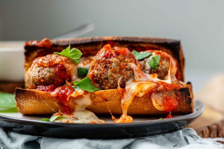 Vegetarian Meatball Subs - Forking Flavorful